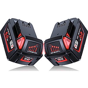 LONG FIT 2 Pack | Replace for Milwaukee M18 Battery 6.0Ah, Perfectly Compatible with Milwaukee Original Charger (48-11-1850)