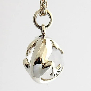 COSUMOSU 925 Sterling Silver Gecko Lizard Crystal ball Hawaiian pendant for women