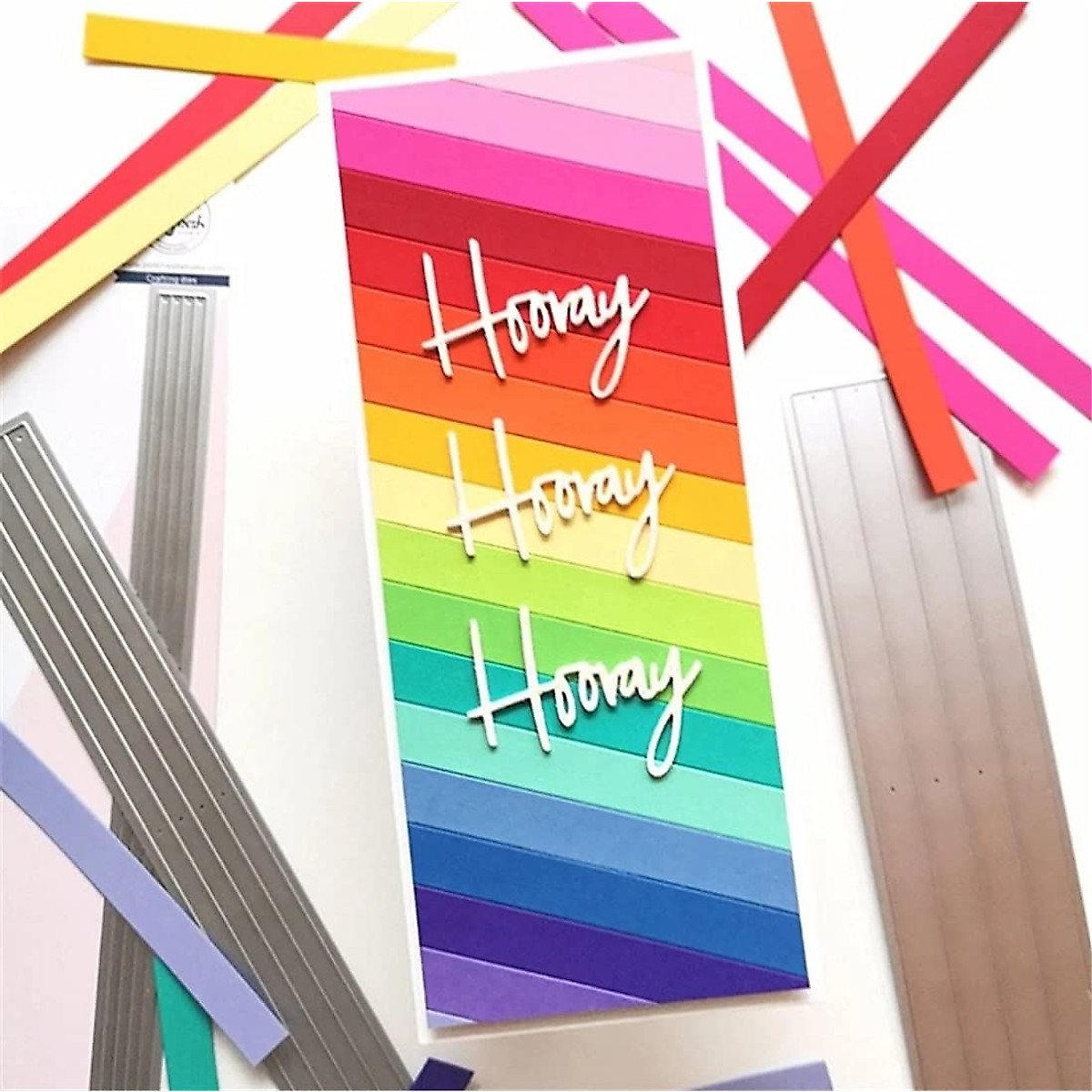 Mvchifay Cutting Dies Metal Stencils Scrapbooking Tool DIY Craft Carbon Steel Embossing Template for Paper Card Making (Rectangular Strips set-21.3x8.9cm)