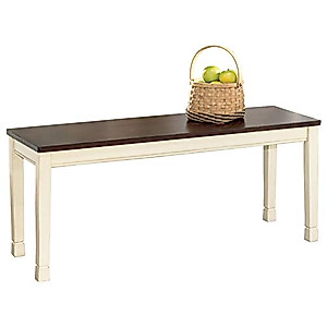 Signature Design by Ashley Whitesburg Cottage Rectangular Dining Bench, Brown & Antique White