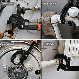 boeray 2 Pack Adjustable Wrench Quick Multi-function Self-Adjusting Spanner Power Grip Pipe Wrench 0.6”-2.4”/14mm-60mm