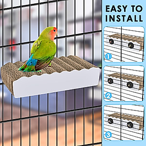 KATUMO Parrot Perch Parakeet Cage Stand Conure Platform Cockatiel Foraging Shredding Toys for Conure Cockatiel Lovebird Parrotlet Budgie Finches