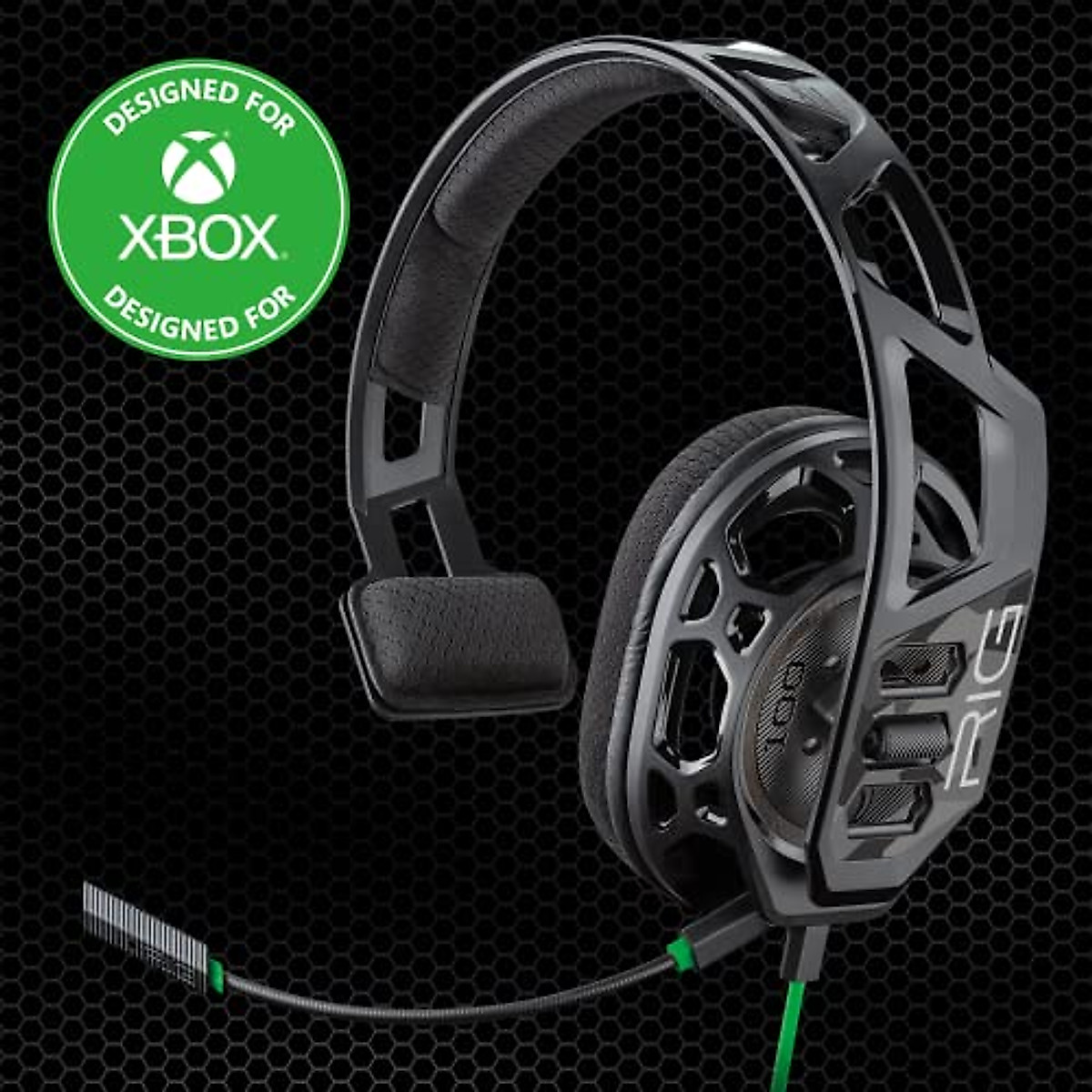 RIG 100HX Open Ear Premium Chat Headset – for Xbox Series X/ S, Xbox One, Playstation PS5, PS4, Nintendo Switch, Mobile, & PC with 3.5mm – Noise Canceling Mic (Black with Urban Camo)