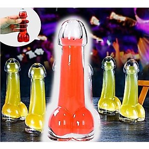Bar Parties Glass Cocktail Cups, Funny Penis Cocktails Shot Cup Whisky Wine Sex Crystal Bottle Spirit Shot Glass for Bachelor Bachelorette Parties Gift Bottle