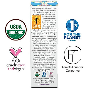 Vegan Mia USDA Organic Rosemary Oil for Hair Growth with Castor Oil & Jojoba Oil - Scalp Oil Treatment & Intense Nourishment to Get Healthier, Thicker & Shiny Hair Naturally