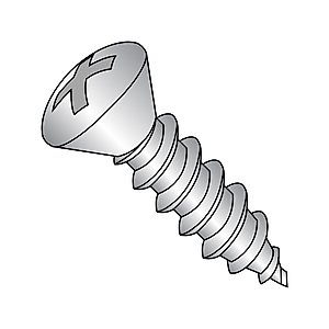 Small Parts 1210APO188 18-8 Stainless Steel Sheet Metal Screw, Plain Finish, 82 degrees Oval Head, Phillips Drive, Type A, #12-11 Thread Size, 5/8" Length (Pack of 50)