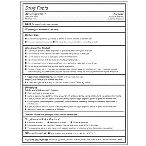 JJ CARE Lidocaine Patches (Pack of 6), 4% Lidocaine Patches Maximum Strength, 4"x5.5" Lidocaine Back Pain Relief Patches for Fast Numbing of Aches, Back, Neck, Muscle Soreness, Lasting Up to 12Hrs