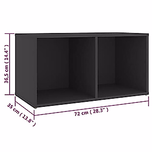 vidaXL TV Stand 2 Pcs, TV Stand for Living Room, Sideboard with Storage, TV Console Media Unit Cupboard, Modern Style, Gray Engineered Wood