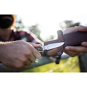 Uncle Henry 301UH Next Gen 6.5in High Carbon S.S. Full Tang Fixed Blade Knife with a 3.25in Blade and Staglon Handle for Outdoor Survival, Camping and Hunting,Brown