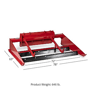Titan Attachments 72in Skid Steer Grader, Universal Quick Tach, Triple Cutting Edge Box Grader, Push and Pull Road Grader
