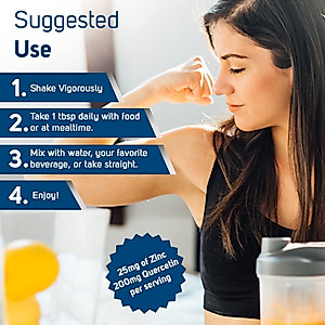 Trace Minerals Liquid Zinc Plus Quercetin - Digestive & Immune Health Supplement - Mineral Supplement with Zinc & Quercetin - Antioxidant & Heart Health Support - Orange Mango, 16 fl oz (32 Servings)