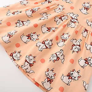 NUBEEHOHO Little Girls Long Sleeve Dresses Kitty Print Girls A-line Dress Birthday Casual Baby Girls Dress Fall Winter Clothing 5T