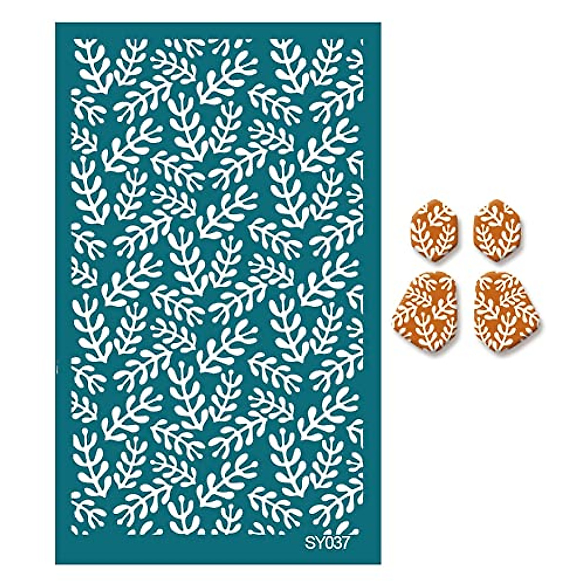 6Pcs Polymer Clay Silk Screen - Silk Screen Stencils for Polymer Clay - Reusable Silkscreen Print Kit Printing on Clay Jewelry Clay Earrings Silkscreen Stencil for Polymer Clay Earrings Jewelry