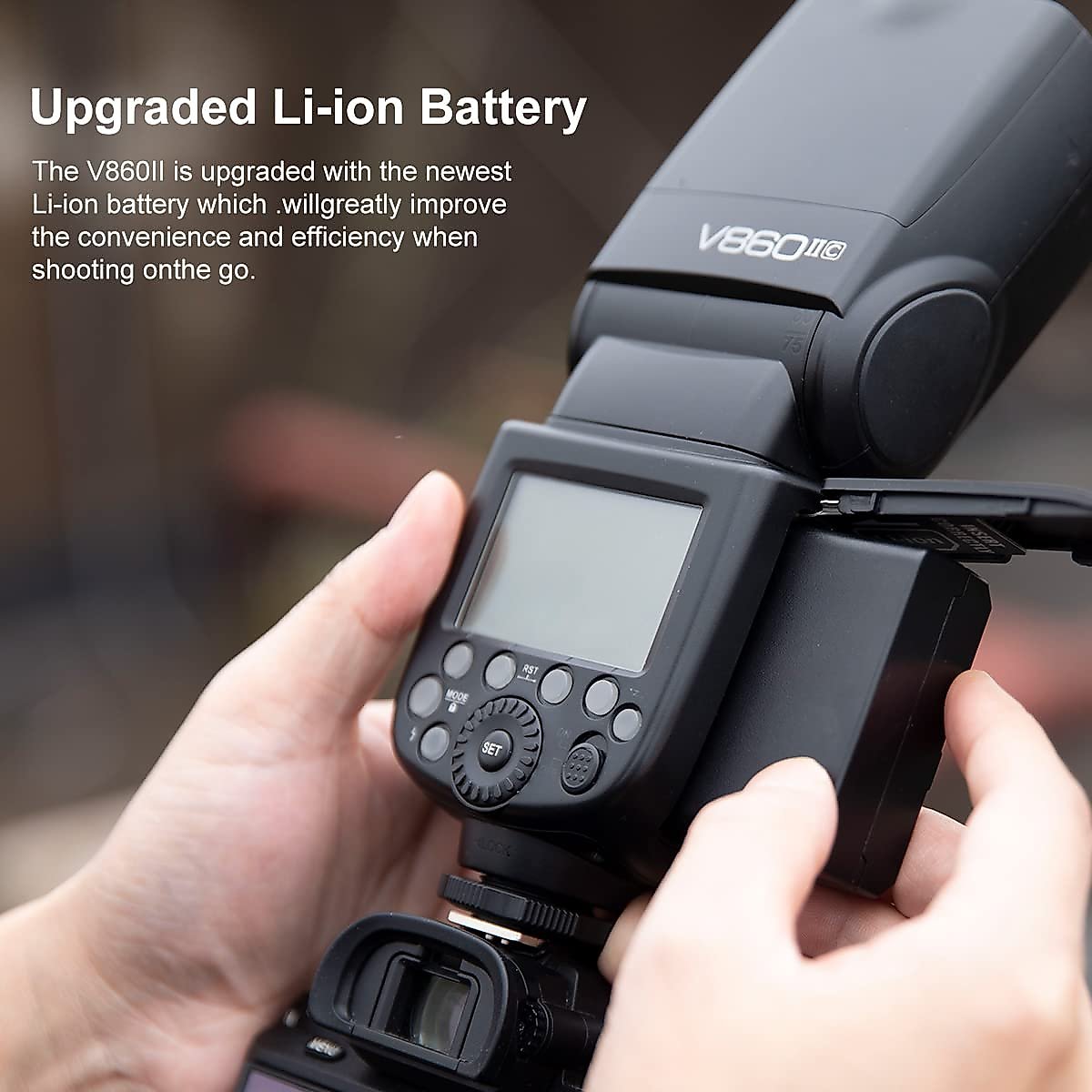 Godox V860II-N TTL Flash with Xpro N Wireless Flash Trigger for Nikon High-Speed-Sync Speedlite Light 2.4g Wireless X System 1/8000s Gn60 650 Full Power 2000aah Li-Ion Battery