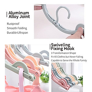 Pansyling 12 Piece Foldable Travel Hangers with Clips Folding Travel Hangers for Cruise Portable Folding Clothes Hangers Collapsible Coat Hanger for Pants Socks Underwear Drying Rack