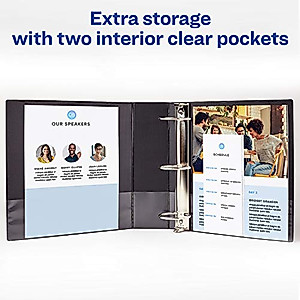 Avery Mini Durable Binder for 5.5 x 8.5 Inch Pages, 2-Inch Round Ring, Black, 1 Binder (27554) & Avery Mini Binder Filler Paper for 3 Ring Binders or 7 Ring Binders, College Ruled