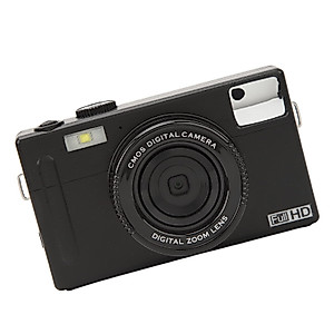 Vlogging Camera, Long Battery Life Selfie Dual Screen 4K Digital Camera Multifunction Cyclic Record 4X Zoom for Travel for Kids for Beginners for Outdoor (Black)