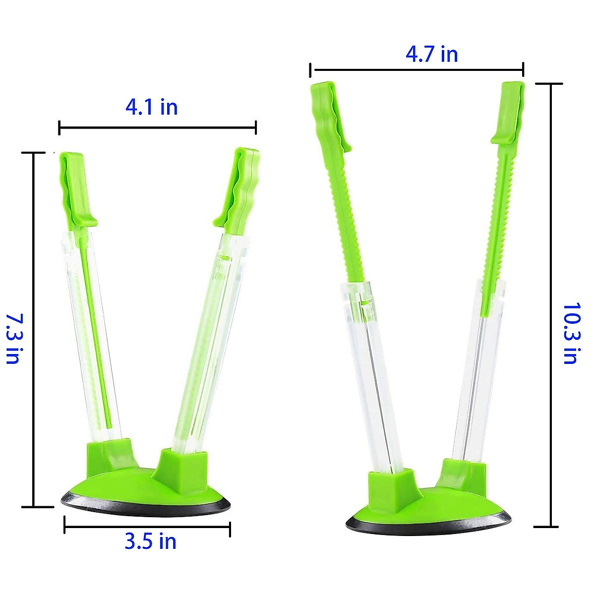 Staont Adjustable Baggy Rack, No-hands Food Storage Holders For Food Prep Bag, plastic Freezer Bag, Clip-Ideal Kitchen Gadget (Green, 2pcs)