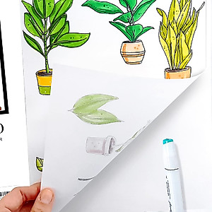 Bianyo XL Bleedproof Marker Paper Pad, A3(11.69"X16.54"), 50 Sheets, 18 LB / 70 GSM, Glue-Bound, 100% Cotton, White, Ideal for Use with Markers and Ink Mediums