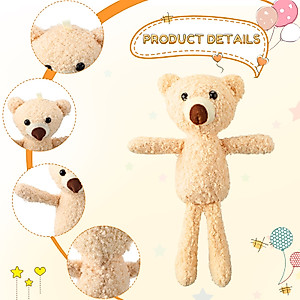 20 Pcs Mini Bear Stuffed Animal 8 Inch Small Stuffed Bear Plush Cute Bear Plush Toys for Birthday Wedding Valentines Day Decorations Craft DIY Accessory Party Favors Supplies (Purple, Beige)