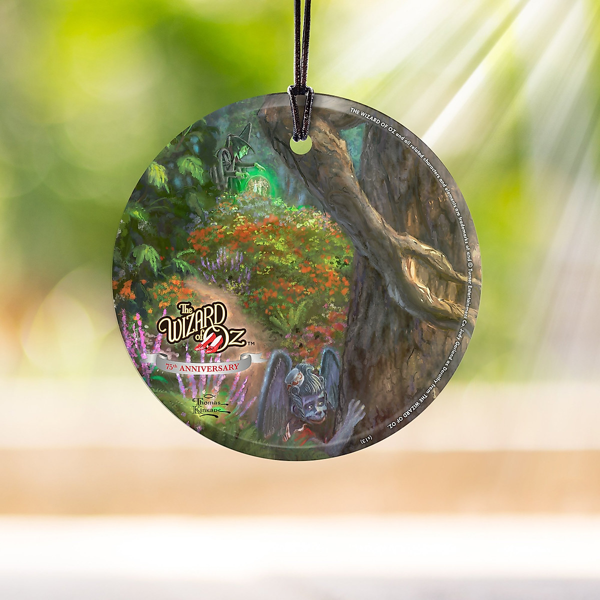 Trend Setters The Wizard of Oz – Witch and Monkey – Thomas Kinkade Studios - 3.5” Starfire Prints Hanging Glass Print Accessory - Ideal for Gifting and Collecting
