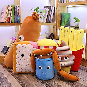 Seyomi Food Hot Dog Plush Stuffed Pillow, Cartoon Soft Toy Pillow for Kids 17.6 inches