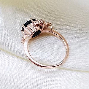 Rings For Women Hexagon Cut Blue Sandstone Ring Sterling Silver Vintage Unique Blue Sandstone Ring Beautiful Gift Wedding Ring BY FOREVER GEMS & JEWELS