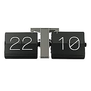 Karlsson Flip Clock No Case Black, Chrome Stand, Steel, 8.5 x 36 x 14 cm