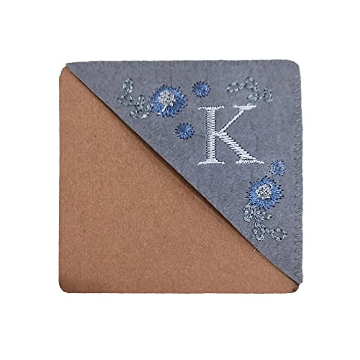 Personalized Handmade Embroidered Corner Letter Bookmark Flower Embroidery Triangle Bookmarks Gift for Book Lovers