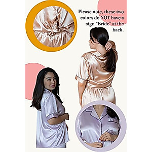 Bride Pajama Set Bride PJs Pajamas for Women Satin Silk Pajamas Bridal Shower Gift Sexy Pajamas for Women Short Set Sleepwear Purple