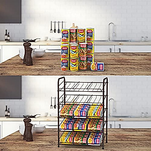 Can Rack Organizer 5 Tier Can Storage Dispensers Rack Holder for Pantry, Kitchen Cabinets, Storage for to 60 Cans(Brown)