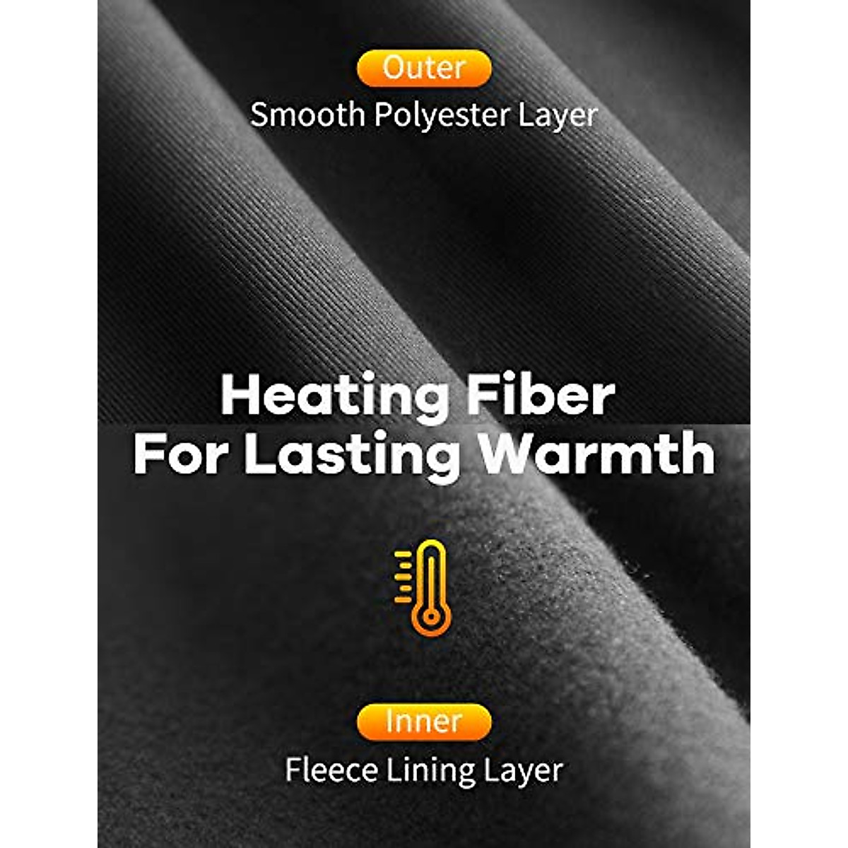 MANCYFIT Thermal Underwear for Men Long Johns Set Fleece Lined Ultra Soft (Black, Large)