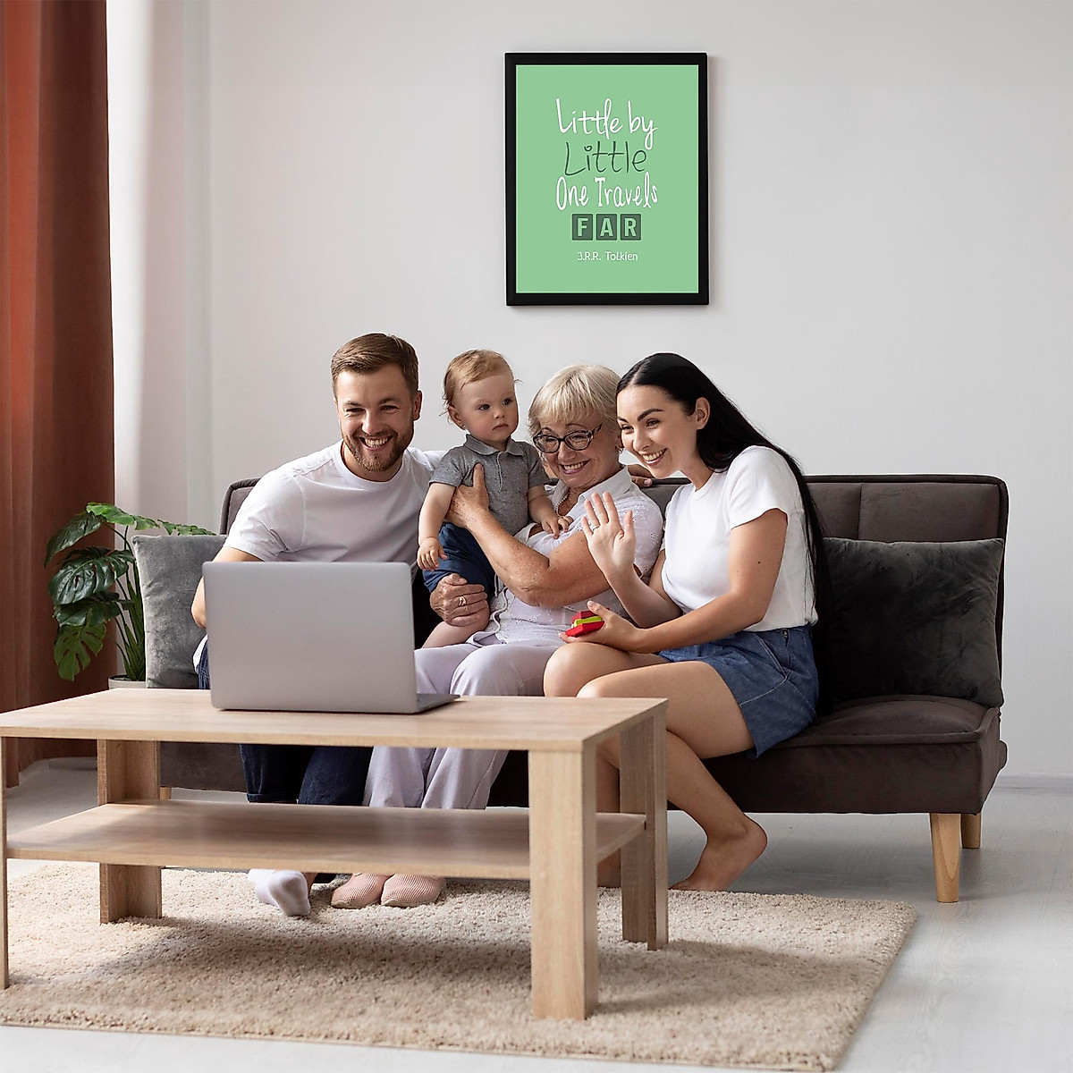 Little By Little One Travels Far- Inspirational J.R.R. Tolkien Quotes Wall Art Print - 'Small Steps' Motivational Wall Art Decor For Home Decor, Office Decor, Library & School Decor, Unframed - 8x10"