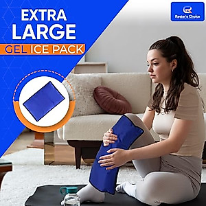Rester's Choice Extra-Large Gel Ice Pack (13" x 22") - Reusable, Flexible, Durable - Ideal for Back, Shoulder, Knee (Blue, 1 Pack, X-Large)