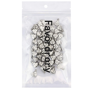Favordrory 6#-32x5 Computer Case Thumb Screws, Silver, 50 Pieces