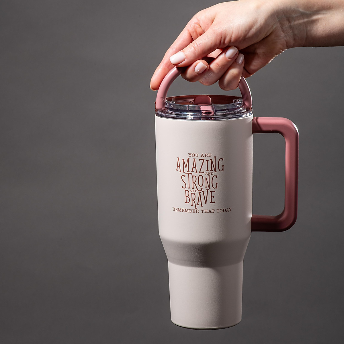 DIVERSEBEE 30 oz Insulated Stainless Steel Tumbler with Lid, Inspirational Birthday Thank You Gifts for Women, Mom, Wife, Girlfriend, Teacher, Her, Nurses, Best Friend, Travel Mug (Blush)