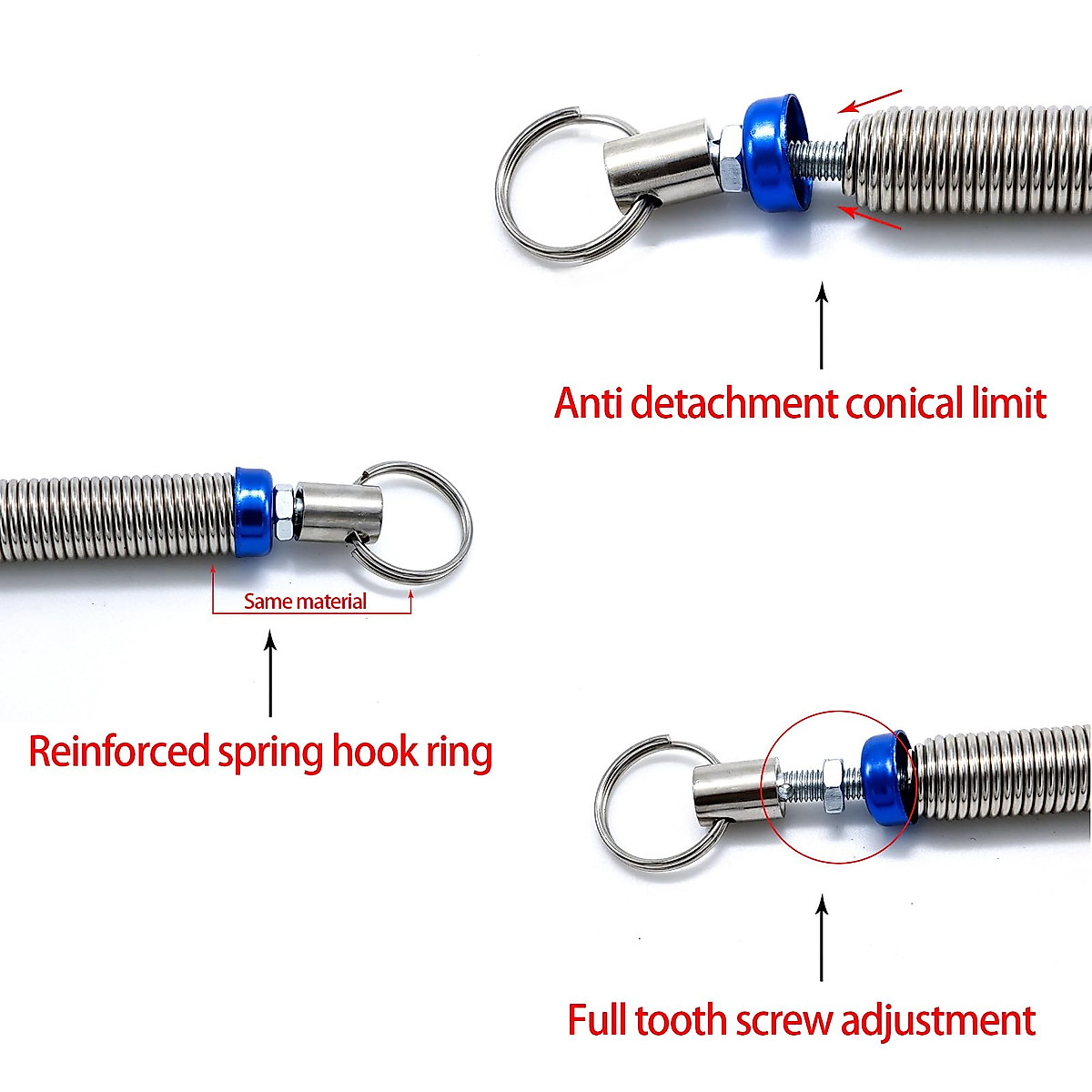 Crynod 2 PCS Car Trunk Lid Modification Spring Accessory with Clamp, Adjustable Metal Vehicle Lifting Spring Accessories, Universal Automotive Trunk Spring Replacement for SUV Truck RV (Silver)