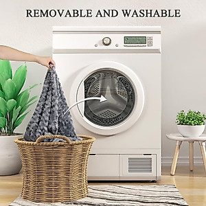 Sivomens Dog Bed, Dog Beds for Large Dogs Washable, Dog Crate Pads with Removable Cover & Faux Fur, Soft Plush Memory Foam Orthopedic Dogs Bed Mat, Supports Dogs Up to 55 Lbs, 35*22*3, Grey, large