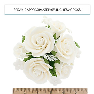 Global Sugar Art Garden Rose Sugar Cake Flowers Topper Bouquet White, 1 Count by Chef Alan Tetreault
