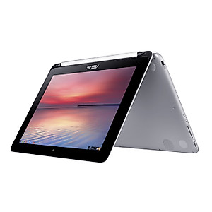 ASUS C100PA-DB01 Chromebook Flip 10.1" Touchscreen Laptop (Quad Core, 2GB, 16GB SSD) - Aluminum Chassis,Silver
