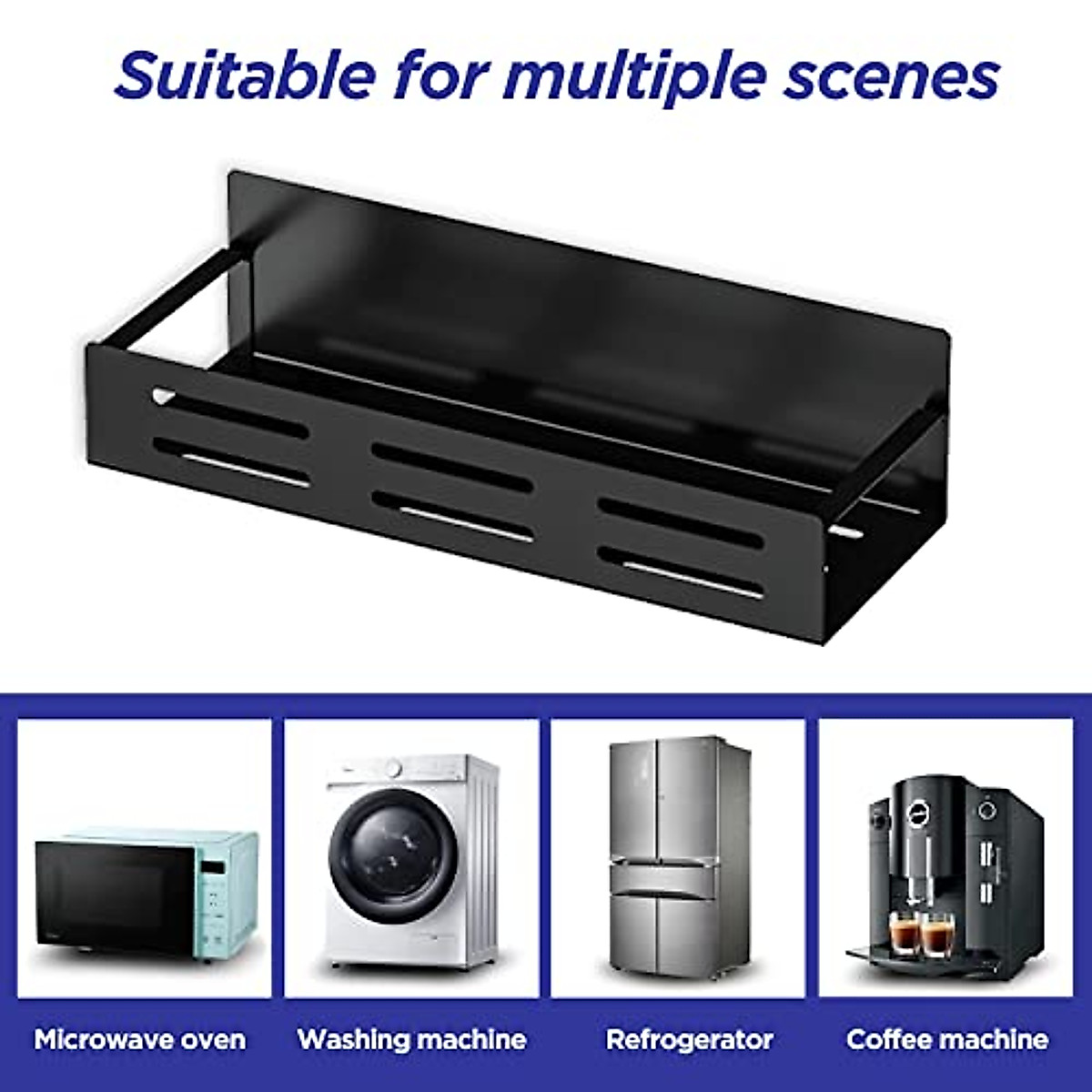 Carwiner Magnetic Spice Rack for Refrigerator 4 Tiers and Paper Towel Holder, Magnetic Refrigerator Organizer, Strong Magnetic Fridge Shelf, Rustproof Side Fridge Storage Rack for Kitchen