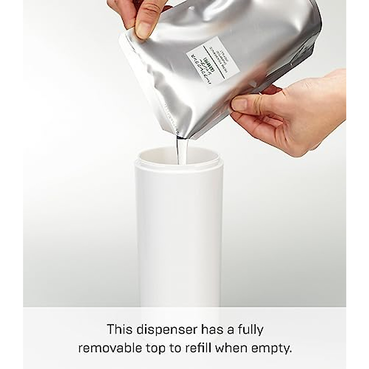 Yamazaki 2932 Tower Body Soap Dispenser Contemporary Bottle Pump for Shower, Round, White