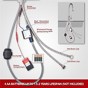 Spring Touchless Kitchen Faucet with Pull Down Sprayer, Stainless Steel Commercial High Arc Flow Motion Sensor Activated Kitchen Faucets, Smart Hands Free Faucet for Kitchen Sink (Nickel)