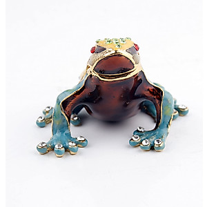 SEVENBEES Poison Dart Frogs Figurine Trinket Boxes Hinged Rainforest Animals Frog Jewelry Box Gift