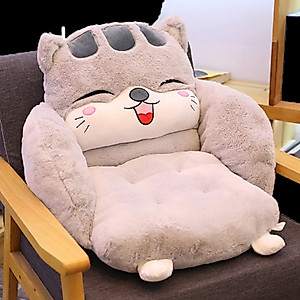 GEORPE Seat Back Cushion Long Plush Cartoon Chair Pad Comfortable Sofa Tatami Butt Mat Leg Waist Support Office