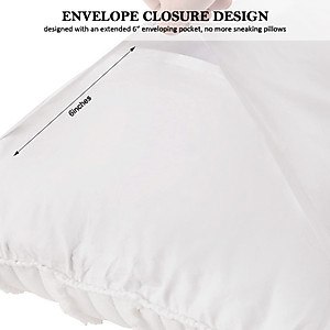 BOSOWOS King Size Pillow Shams Set of 2, Ultra Soft Breathable 20 x 36 Inches Pillow Case Envelope Closure, Microfiber Farmhouse Bed Pillowcases for Easy Care, White