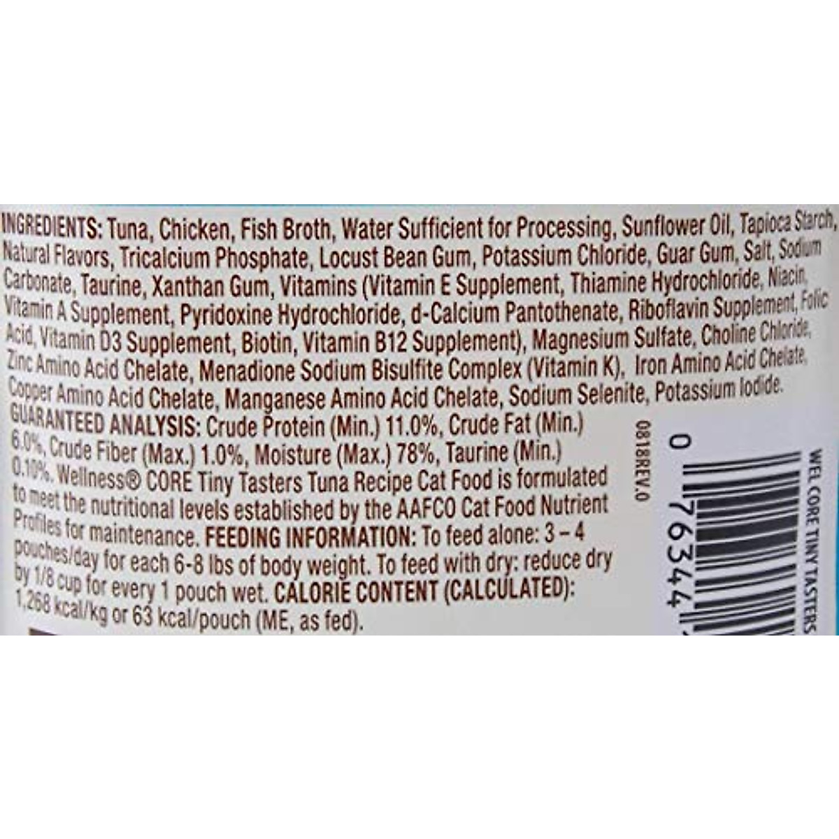 Wellness CORE Tiny Tasters Grain Free Cat Food 4 Flavor 8 Pouch Plus Catnip Toy Sampler Bundle, (2) Each: Duck, Tuna, Chicken, Chicken Beef, (1.75 Ounces)