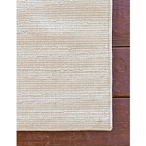 Unique Loom Sabrina Soto Outdoor Collection Geometric, Modern, Vibrant, Striped Carved Area Rug, 2 ft x 8 ft, Beige