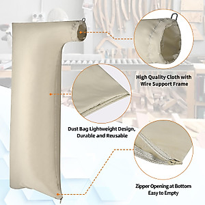 CCTIVED Extra Large Table Saw Dust Collector Bag Compatible for Dewalt/Ryobi/Bosch/Craftsman/RIGID/Metabo/Kobalt/Skilsaw/Delta (10" Tablesaws with 2.5" Dust Port)-Beige