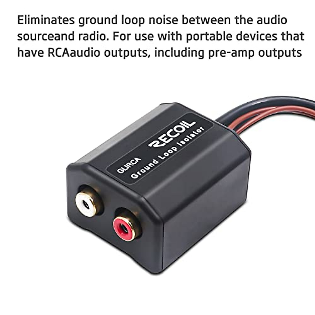 RECOIL GLIRCA 2-Channel RCA Stereo Ground Loop Isolator Designed for Audio Signals Eliminate Noise